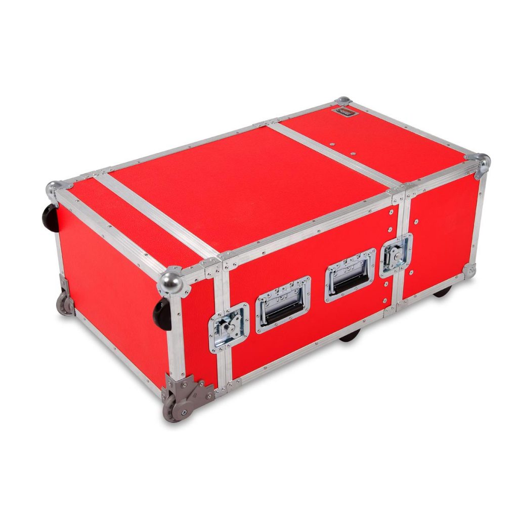 7HE Live Rack 50 Farbe Fach im Deckel und Eckeinbaurollen | Megacase