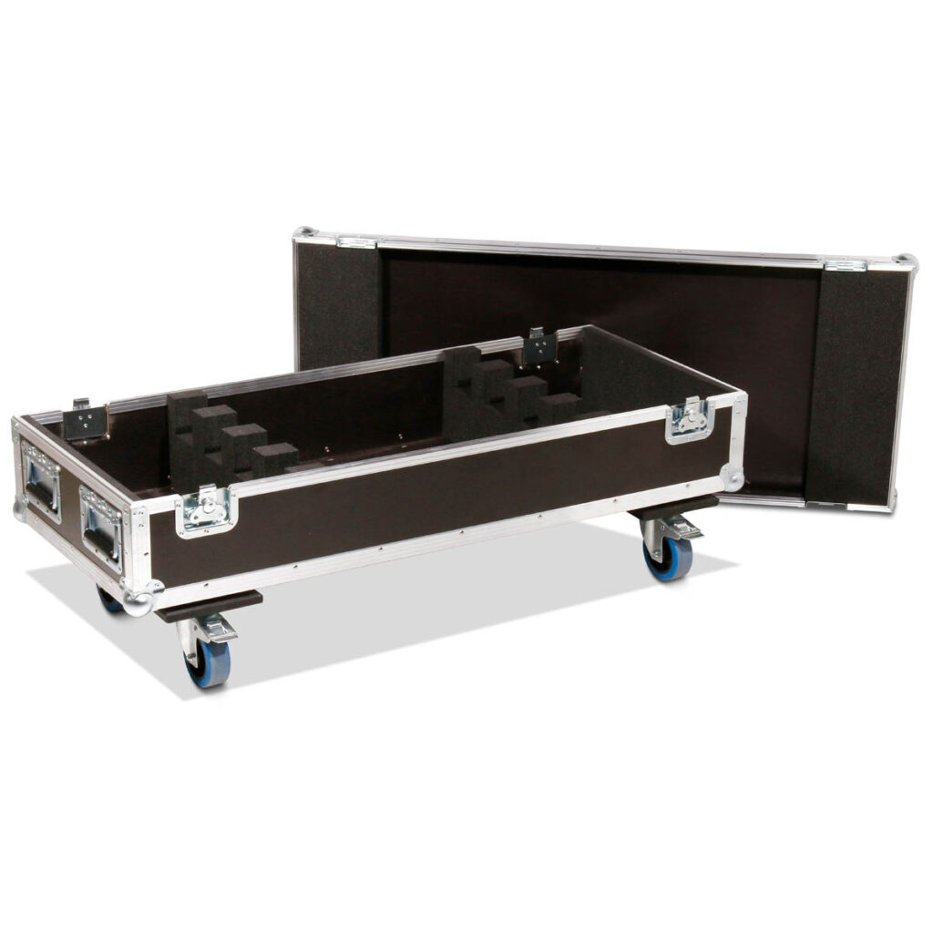 Flightcase 4x Varytec Giga Bar Pix 8 RGB + wheel | Megacase